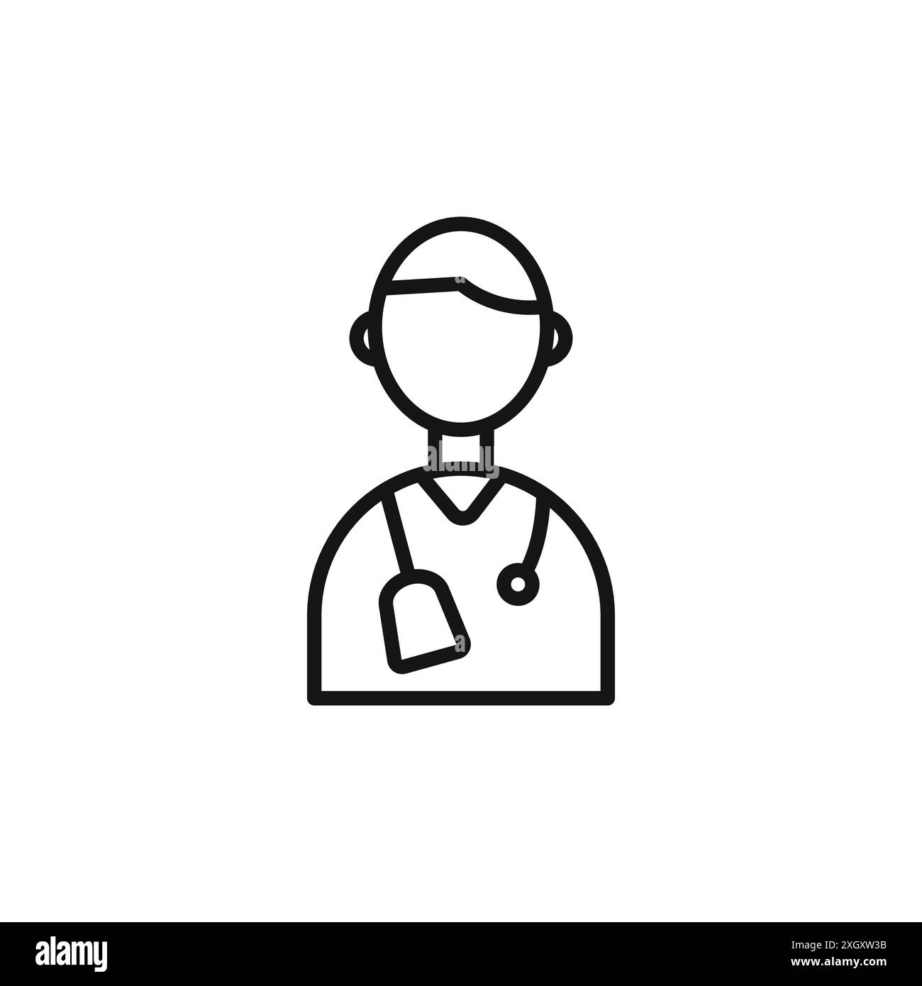 Doctor icon logo sign vector outline in black and white color Stock ...