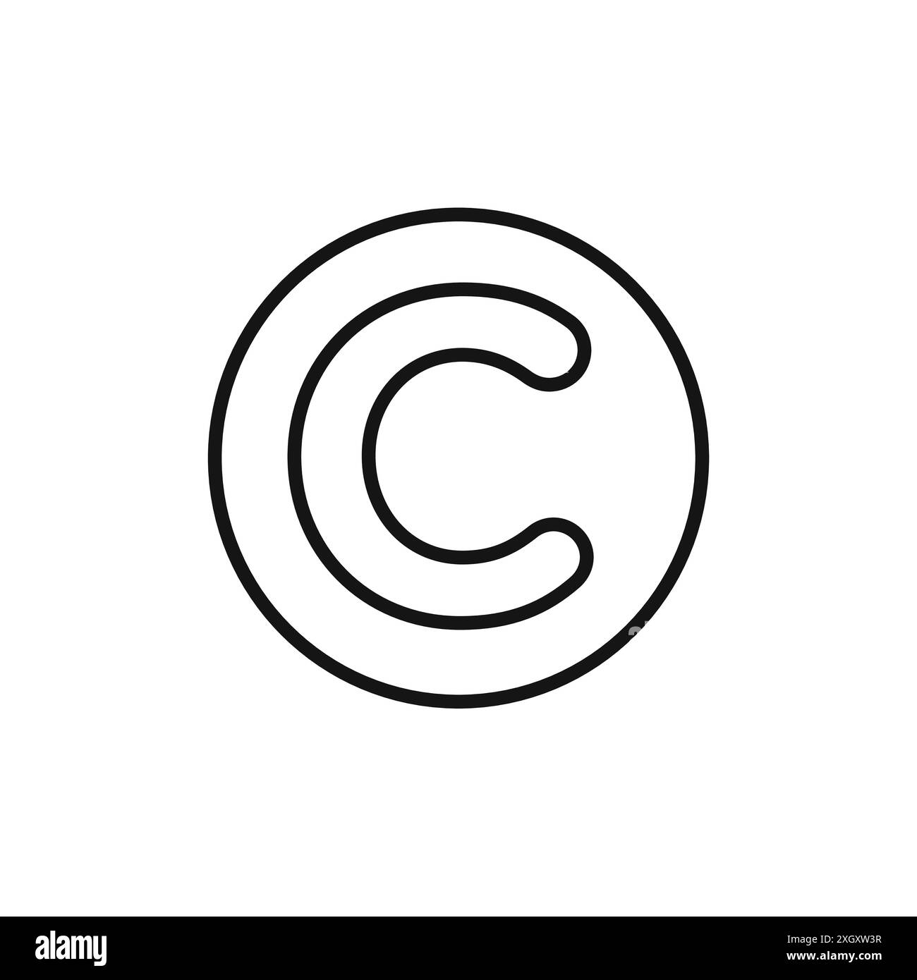 Copyright icon logo sign vector outline in black and white color Stock ...