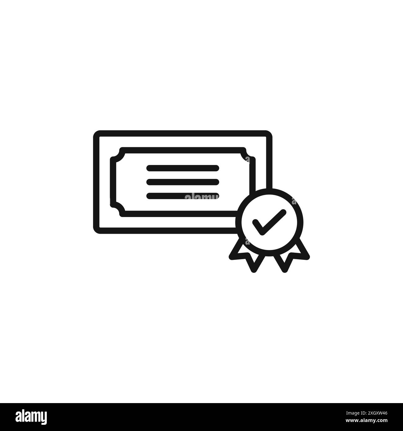 Diploma icon logo sign vector outline in black and white color Stock ...