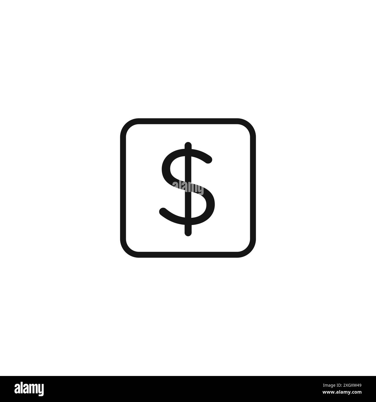 Dollar icon logo sign vector outline in black and white color Stock ...