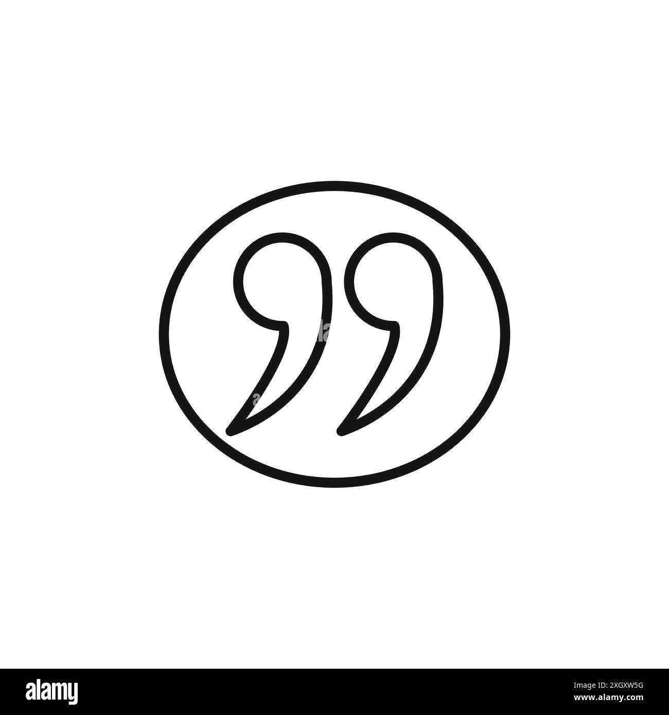 Comment quote icon logo sign vector outline in black and white color ...