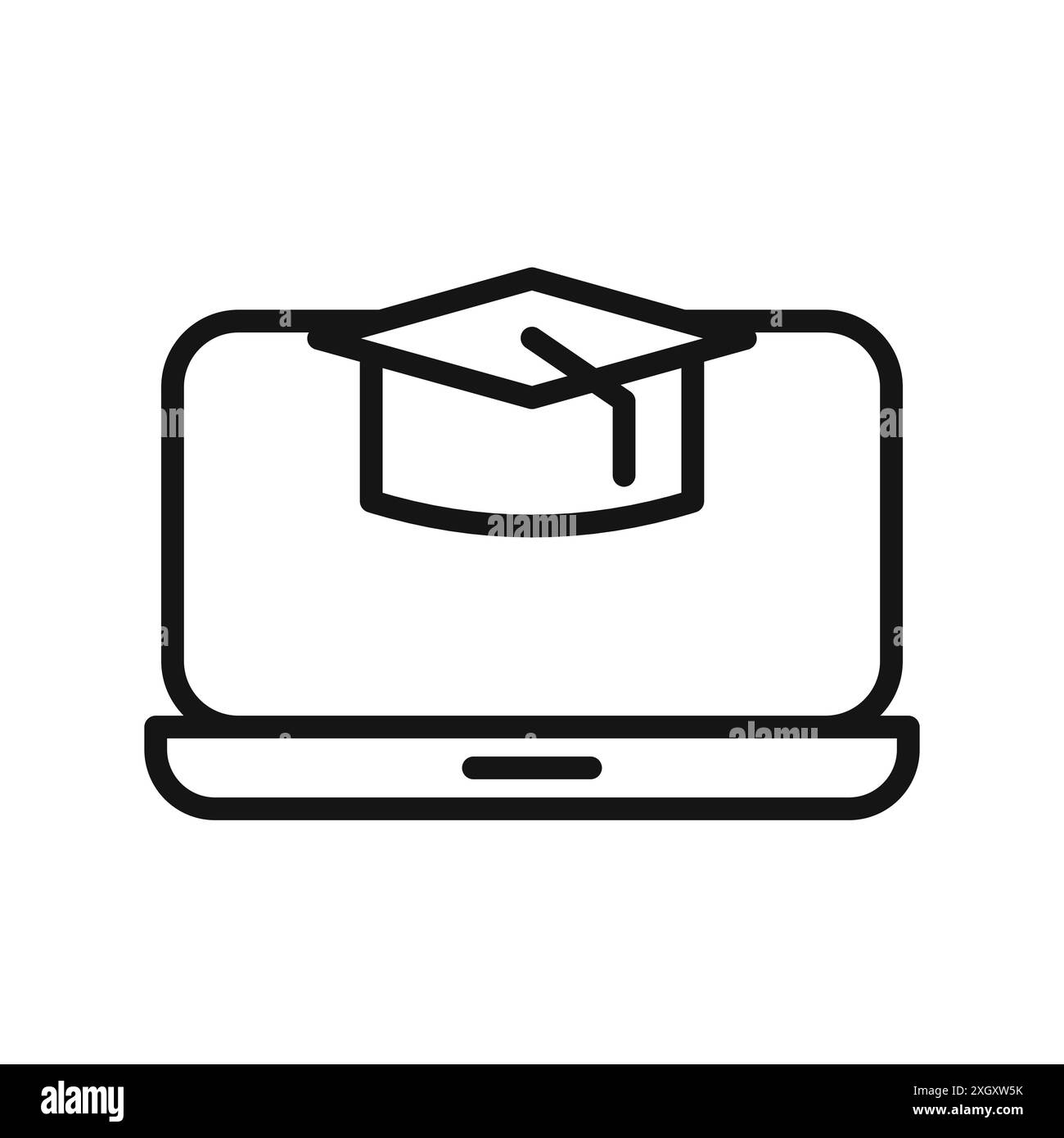 E learning icon logo sign vector outline in black and white color Stock ...