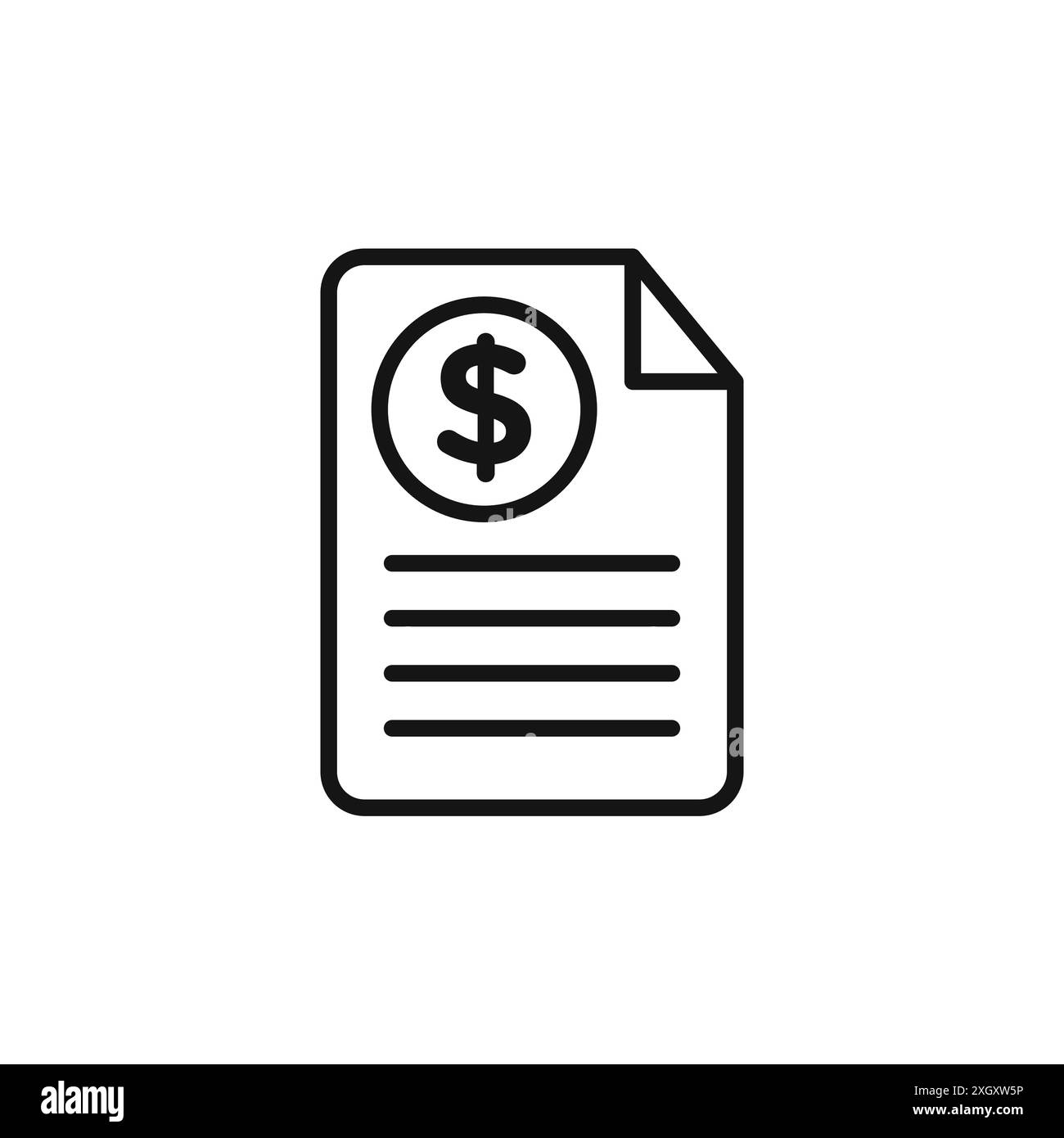File invoice icon logo sign vector outline in black and white color ...