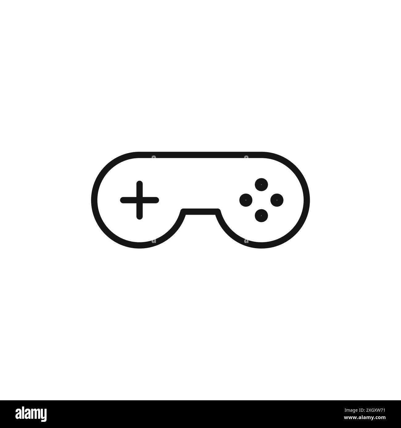 Gamepad icon logo sign vector outline in black and white color Stock ...