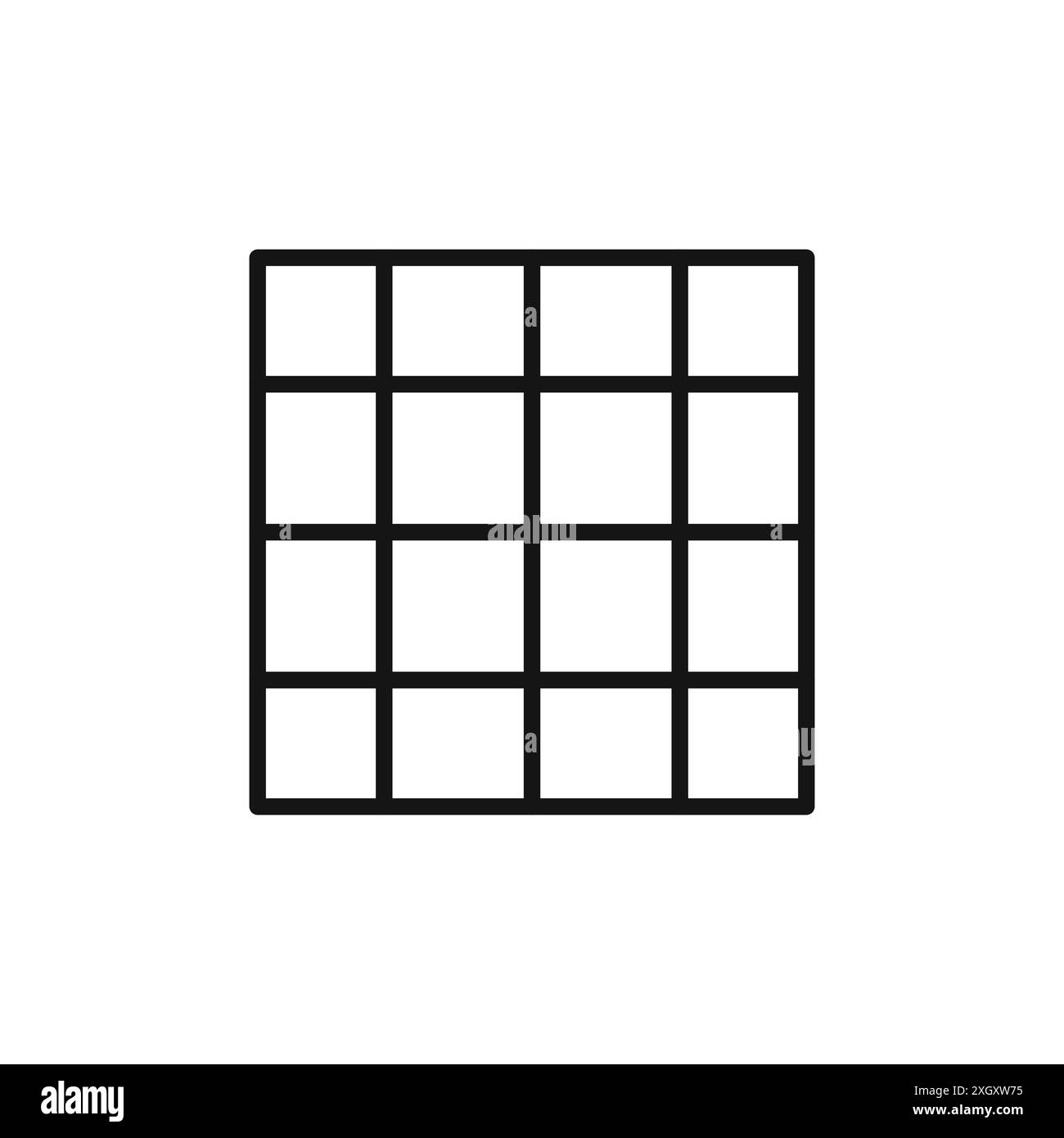 Grid icon logo sign vector outline in black and white color Stock ...