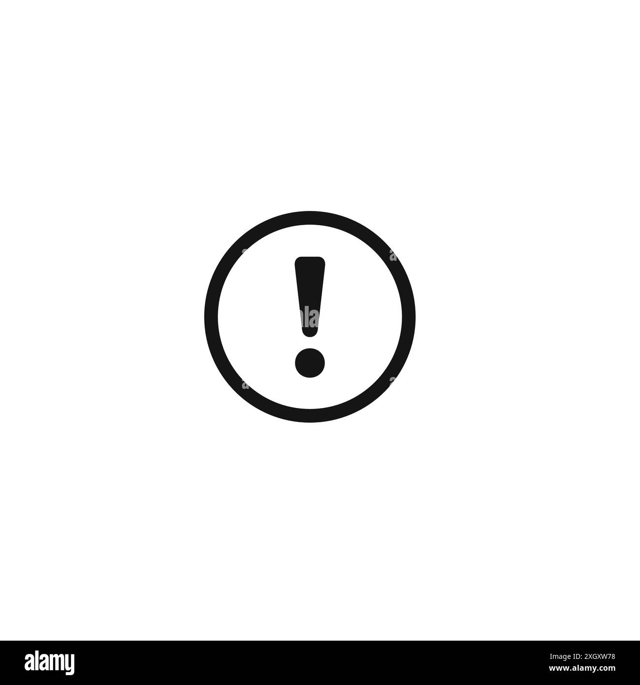 Exclamation interface icon logo sign vector outline in black and white ...