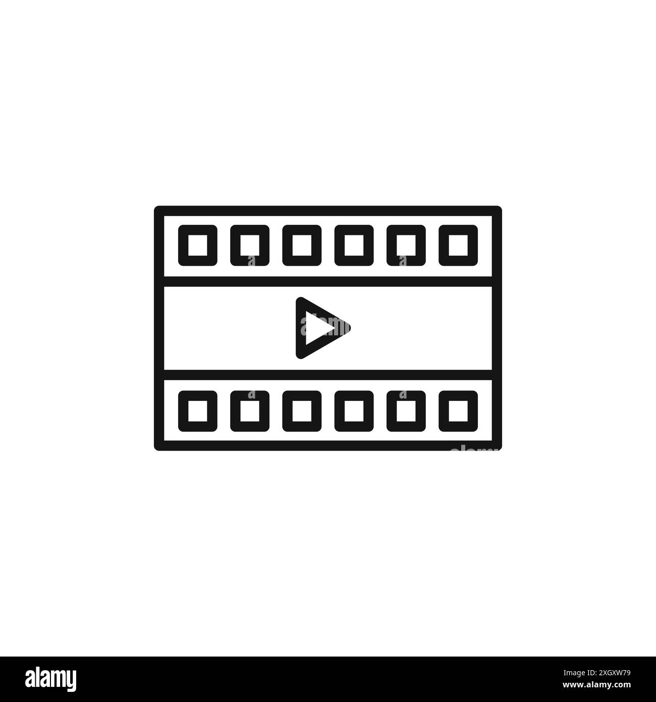 Film icon logo sign vector outline in black and white color Stock ...