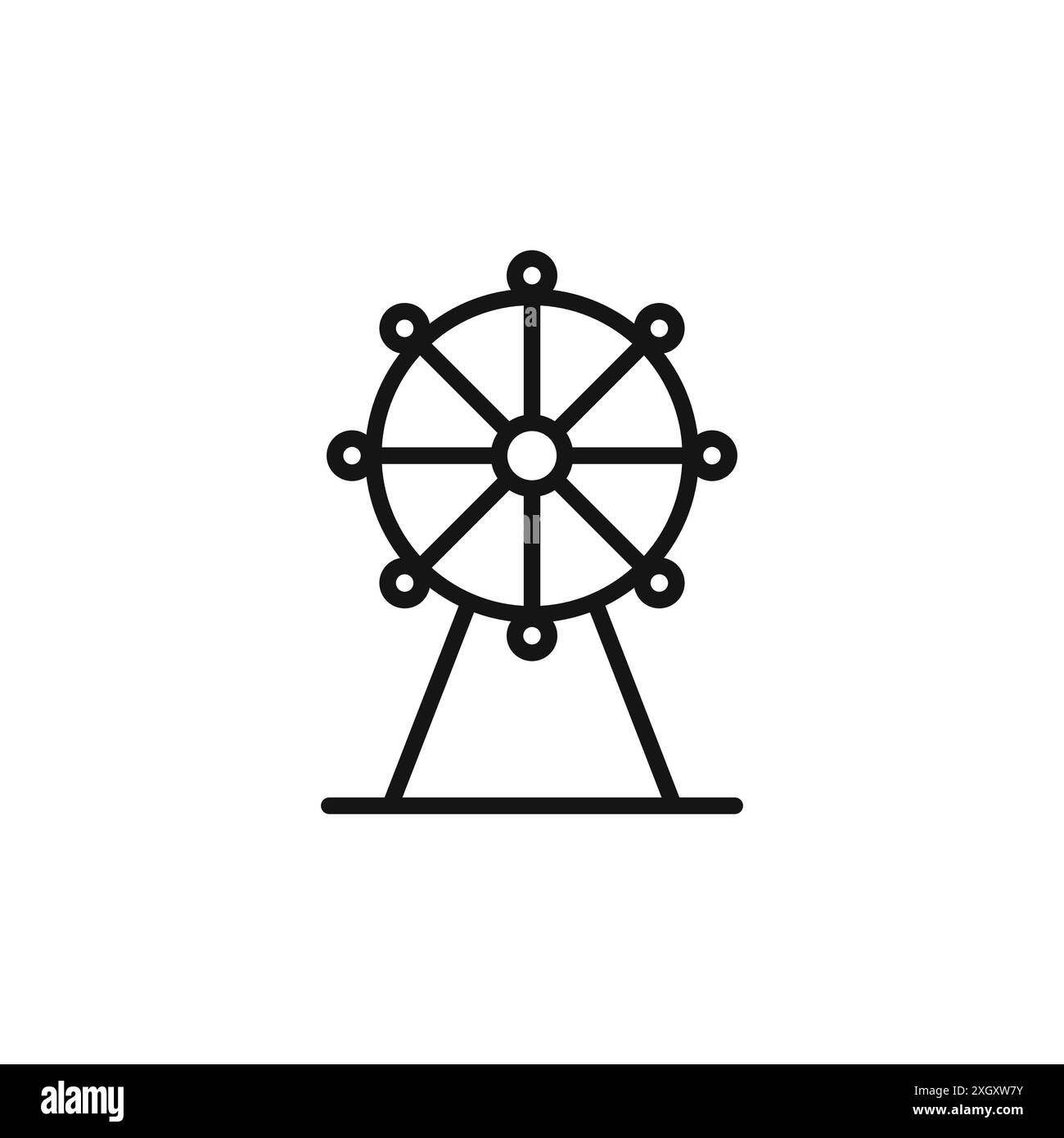 Ferris wheel icon logo sign vector outline in black and white color Stock Vector Image & Art - Alamy