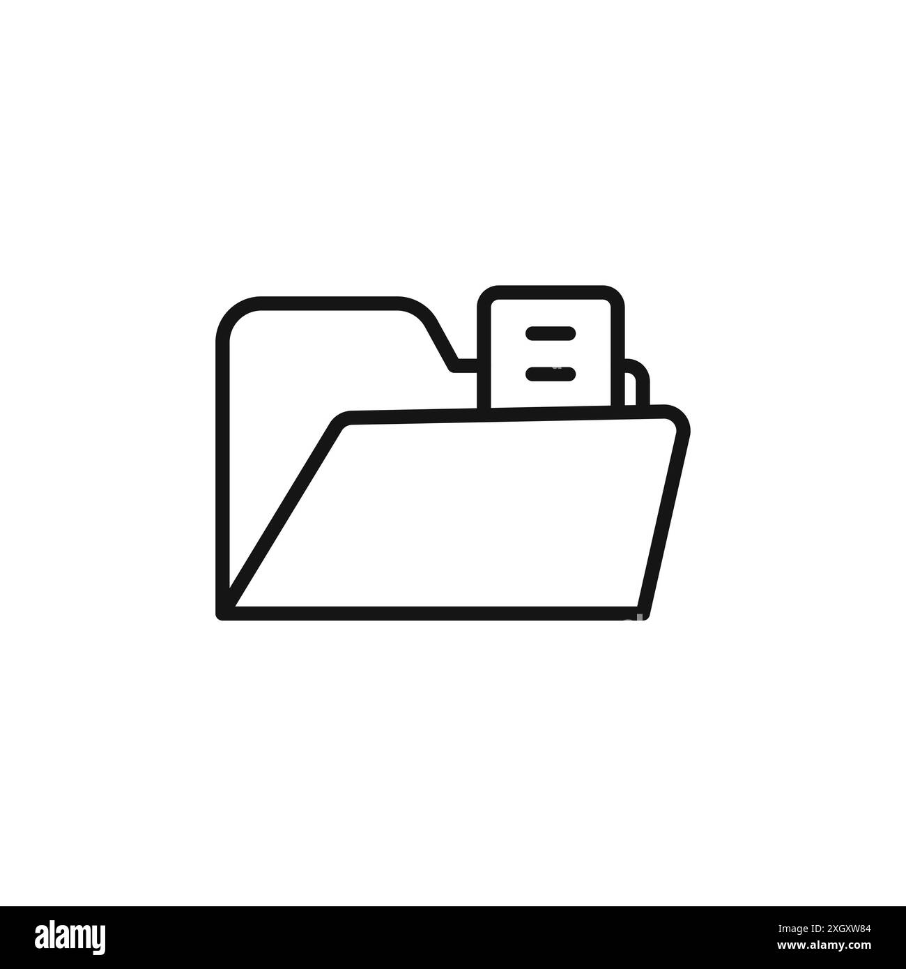 Folder icon logo sign vector outline in black and white color Stock ...
