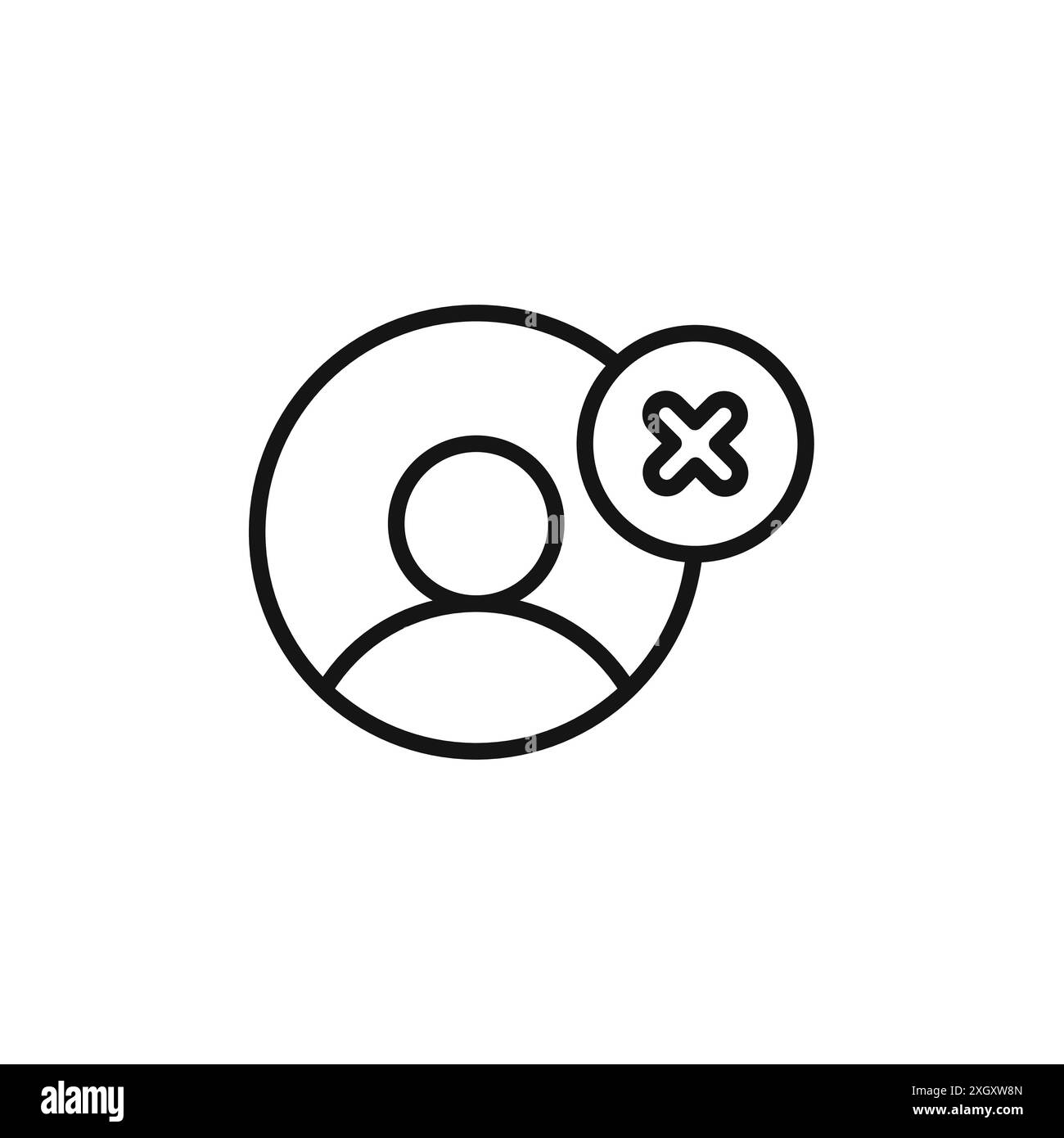 Delete user icon logo sign vector outline in black and white color Stock Vector Image & Art - Alamy