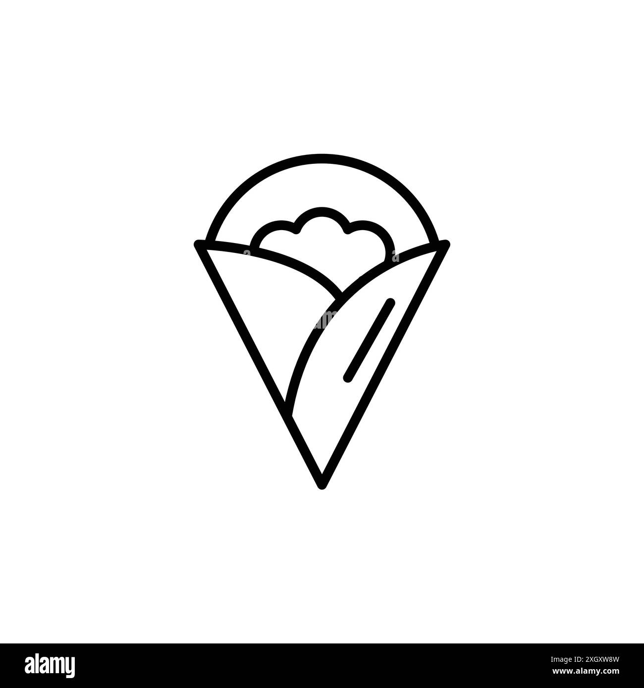 Crepe icon logo sign vector outline in black and white color Stock ...