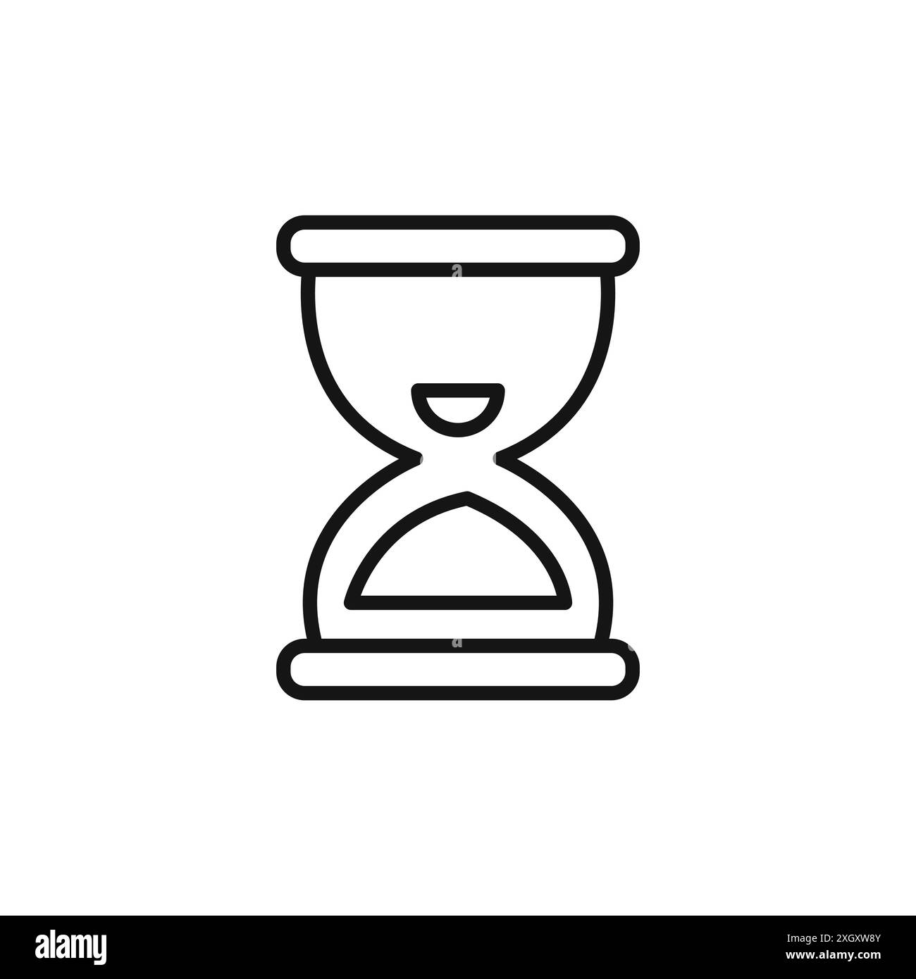 Hourglass end icon logo sign vector outline in black and white color ...