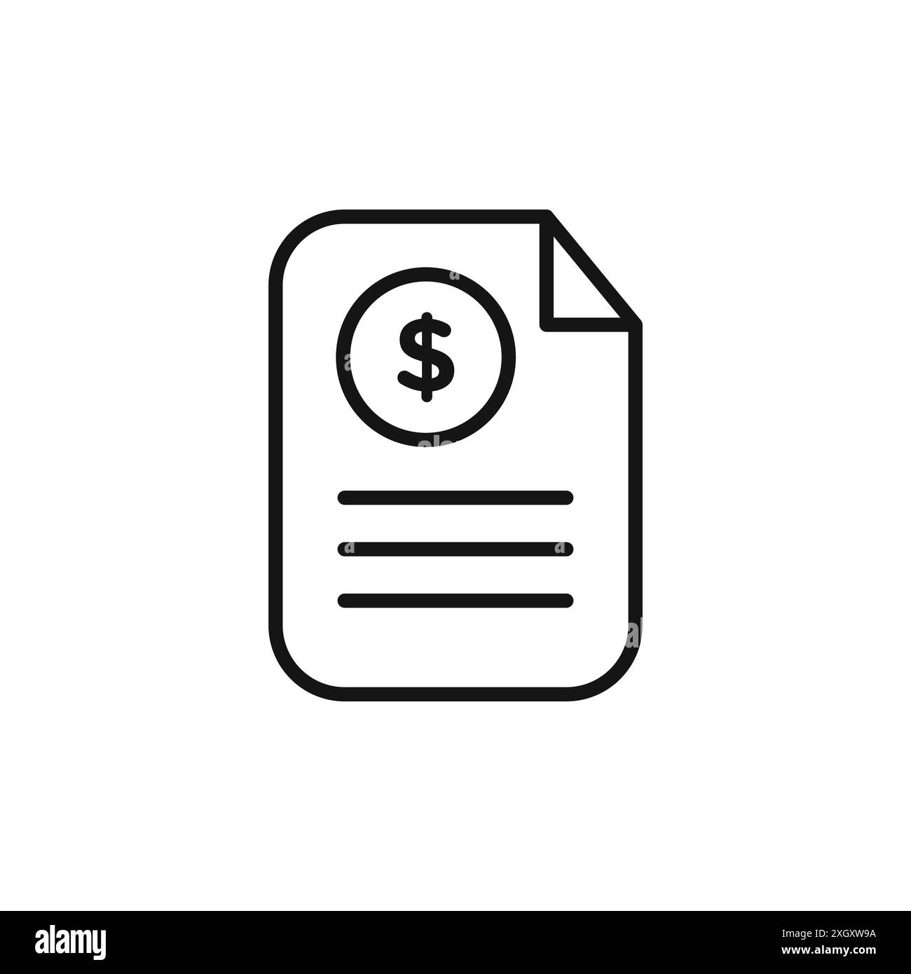 Invoice icon logo sign vector outline in black and white color Stock ...
