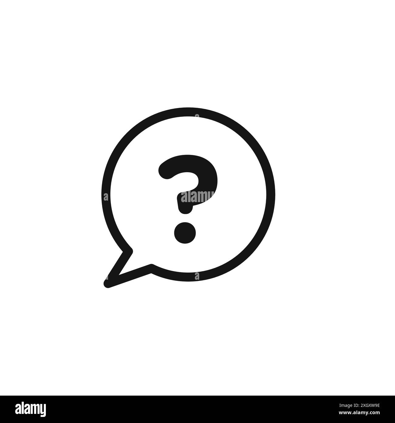 Interrogation icon logo sign vector outline in black and white color ...