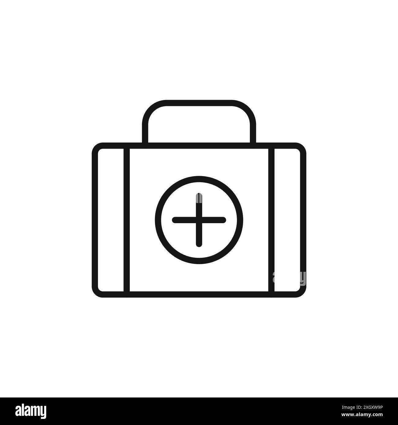 Doctor bag icon logo sign vector outline in black and white color Stock ...