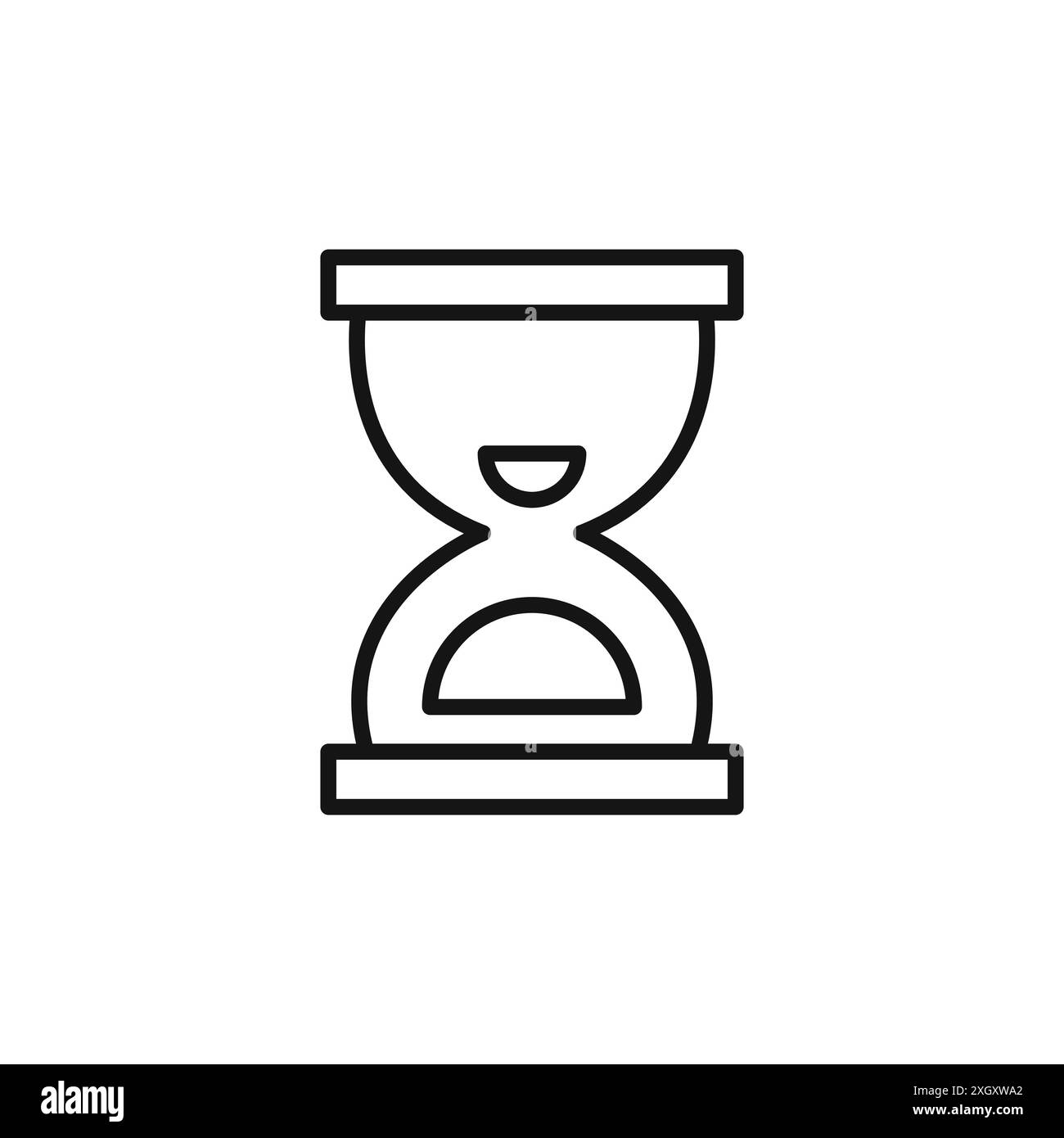 Hourglass Icon Logo Sign Vector Outline In Black And White Color Stock
