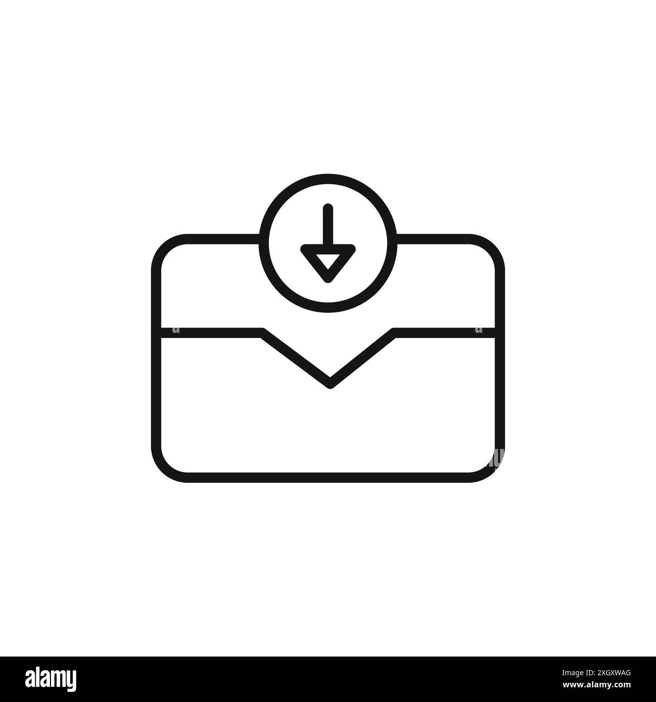 Inbox icon logo sign vector outline in black and white color Stock Vector Image & Art - Alamy