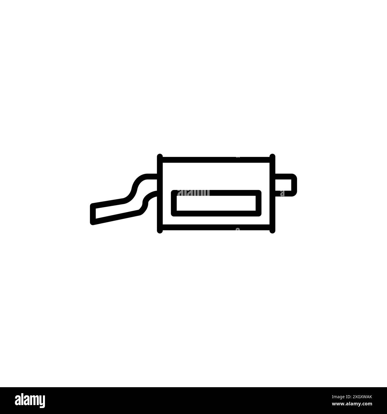 Exhaust pipe Icon logo sign vector outline in black and white color ...