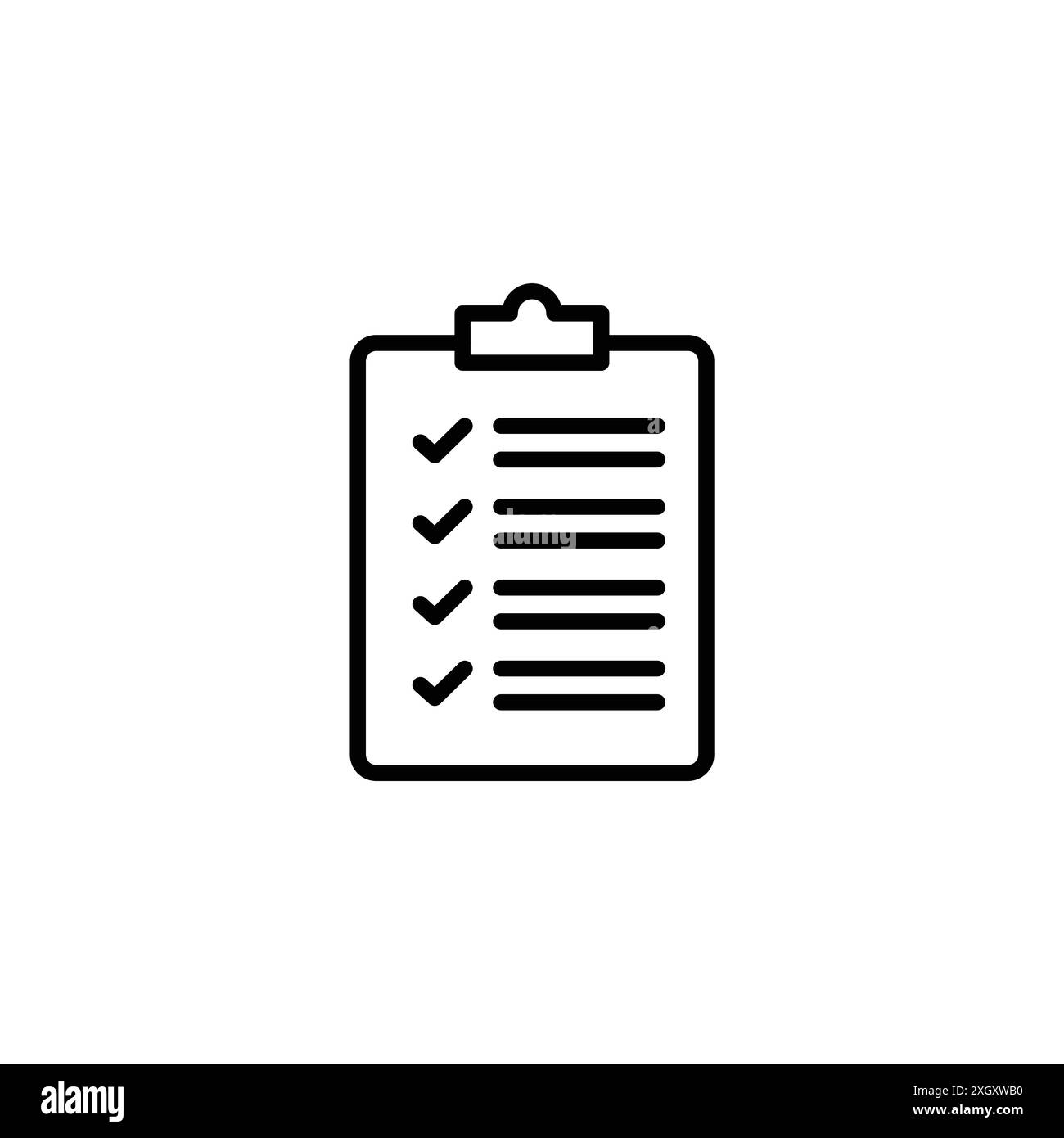List check icon logo sign vector outline in black and white color Stock ...