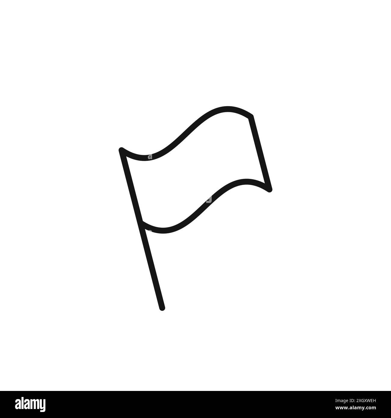 Flag Icon Logo Sign Vector Outline In Black And White Color Stock