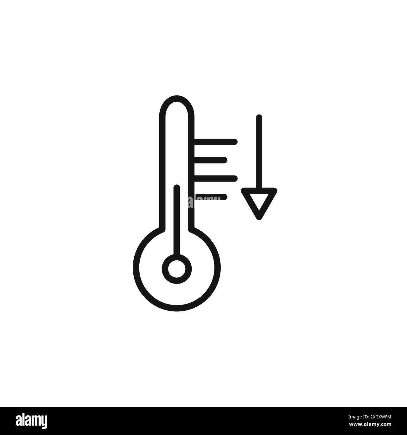 Low Temperature icon logo sign vector outline in black and white color ...