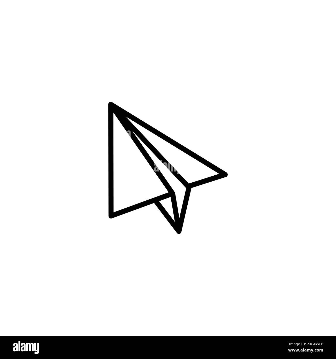 Paper plane icon logo sign vector outline in black and white color ...