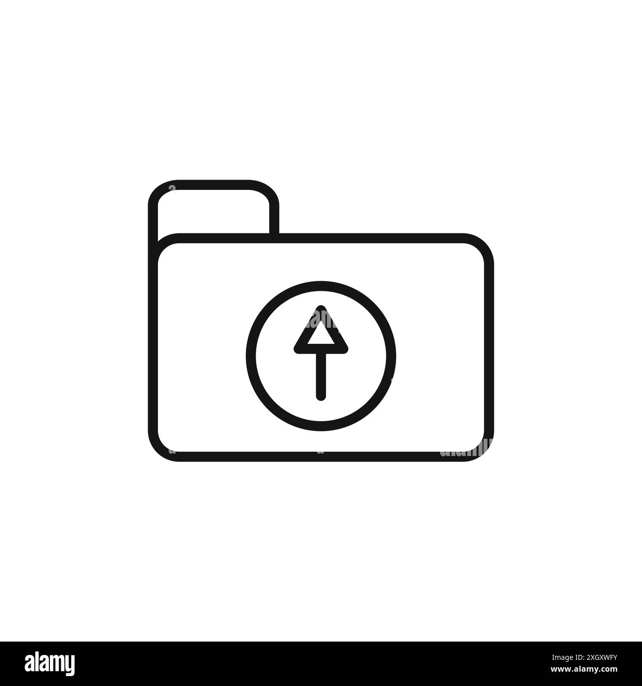 Folder upload icon logo sign vector outline in black and white color ...