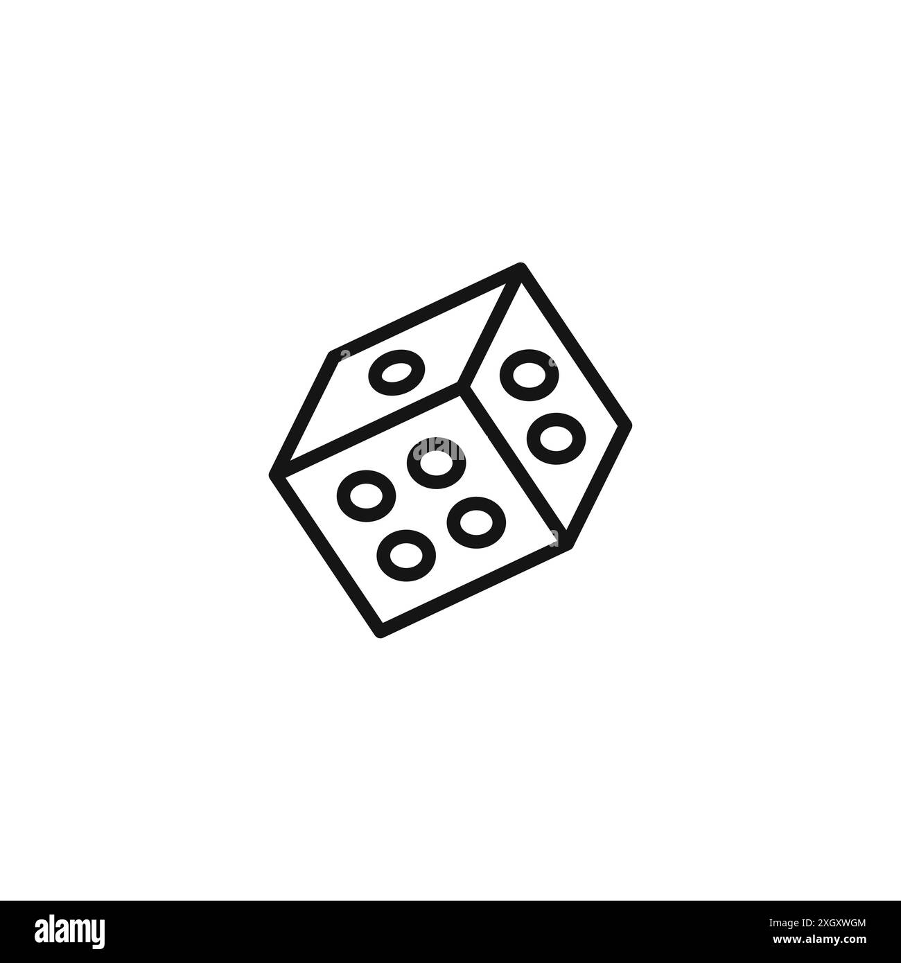 Dice icon logo sign vector outline in black and white color Stock ...