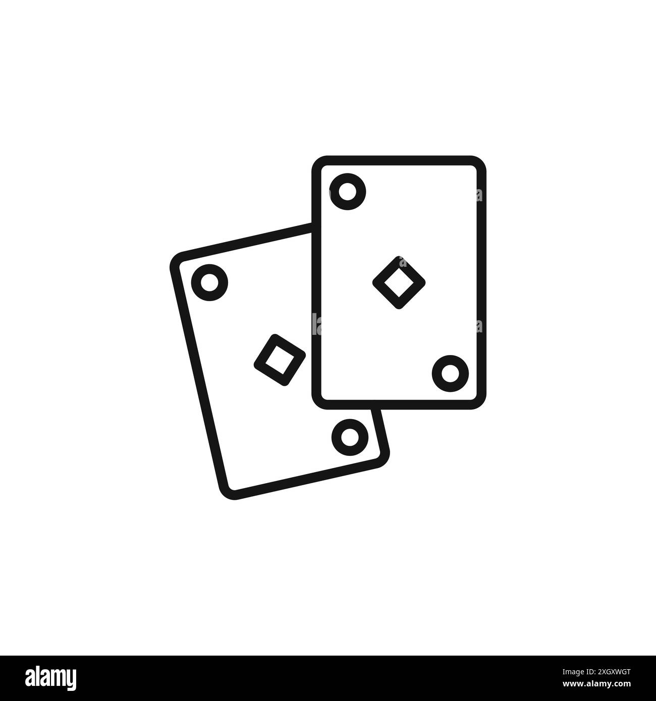 Playing cards icon logo sign vector outline in black and white color ...