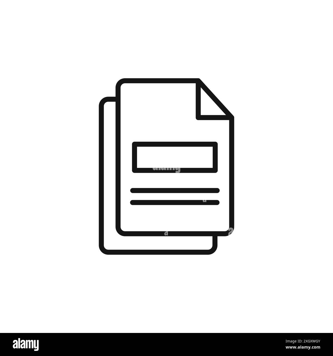 Duplicate icon logo sign vector outline in black and white color Stock ...