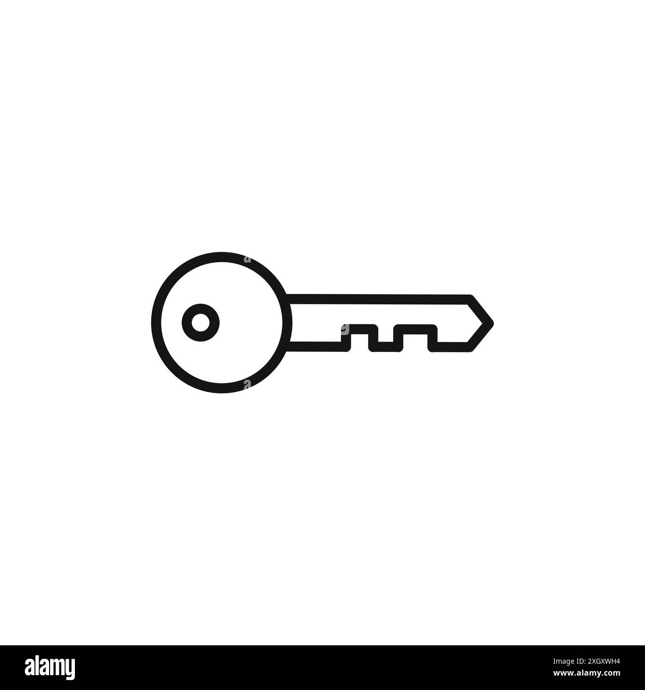 Key icon logo sign vector outline in black and white color Stock Vector ...