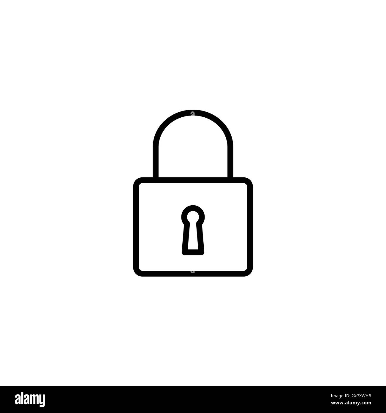 Lock icon logo sign vector outline in black and white color Stock ...