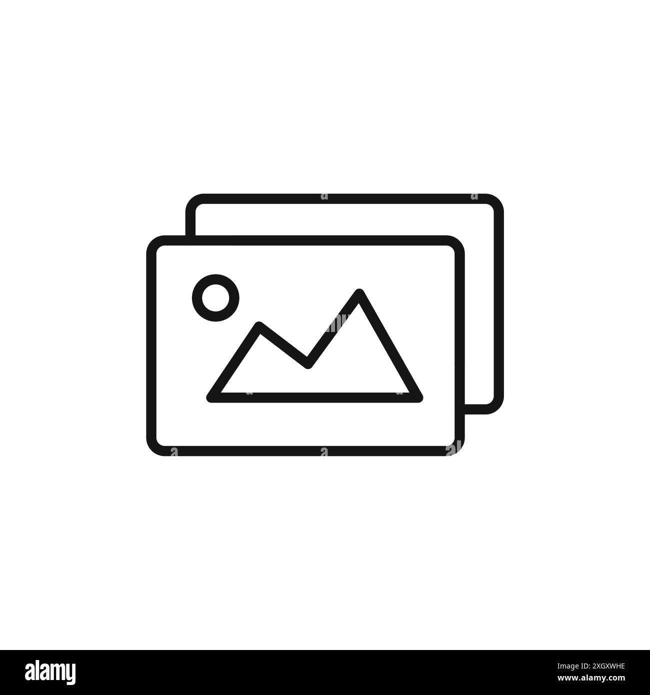 Gallery icon logo sign vector outline in black and white color Stock ...