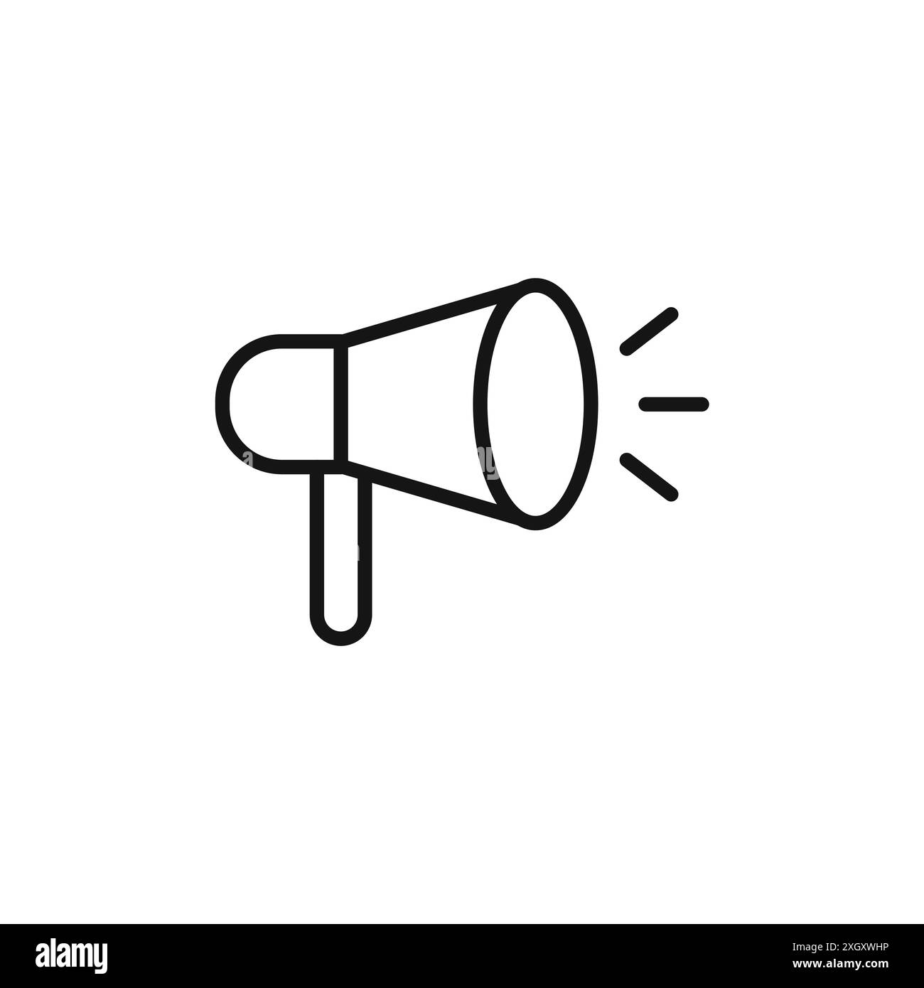 Megaphone icon logo sign vector outline in black and white color Stock ...