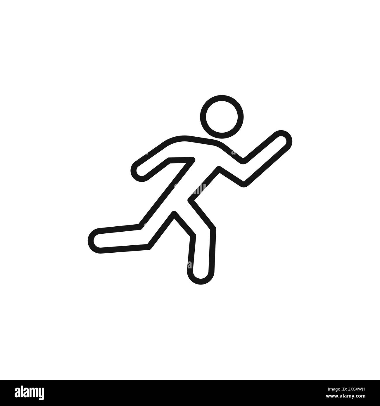 Running icon logo sign vector outline in black and white color Stock ...