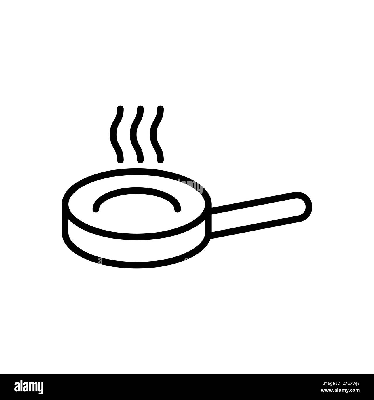 Frying pan icon logo sign vector outline in black and white color Stock ...