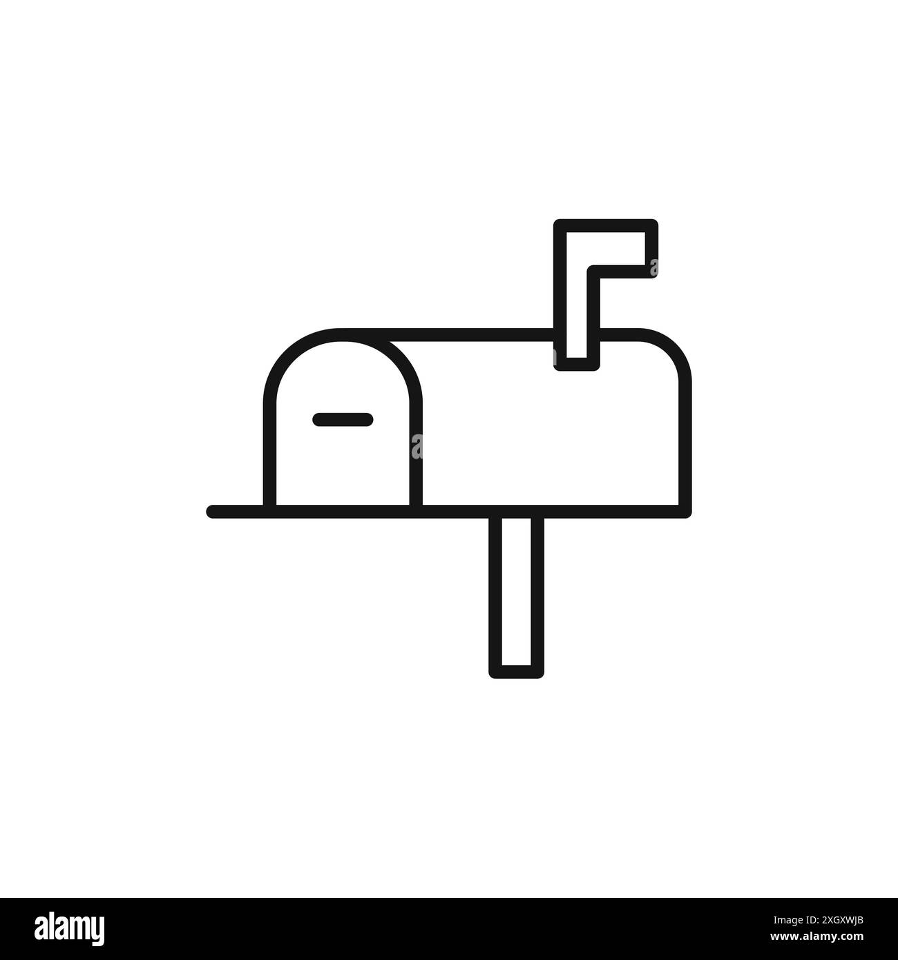 Mailbox icon logo sign vector outline in black and white color Stock ...