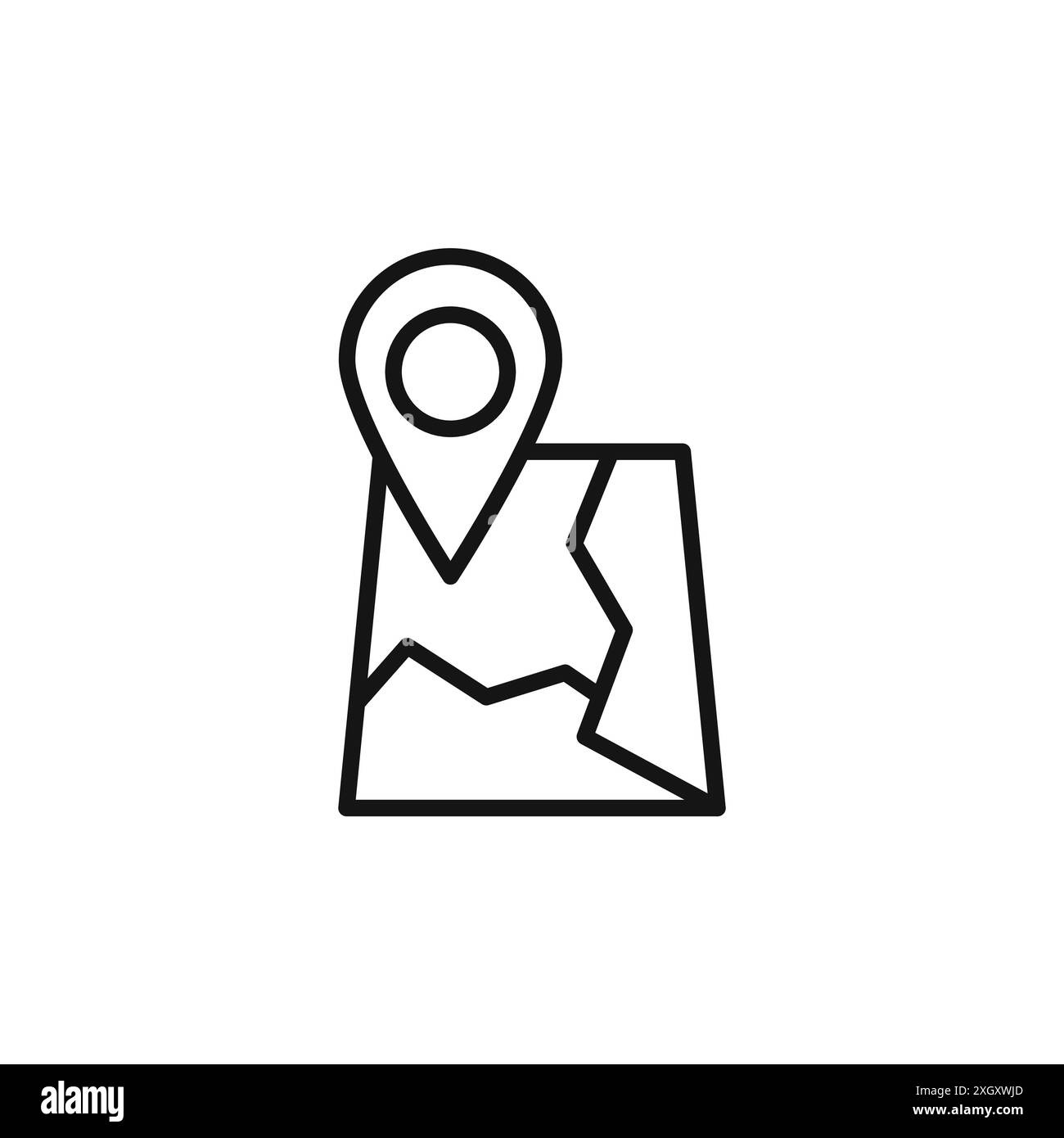 Map icon logo sign vector outline in black and white color Stock Vector ...