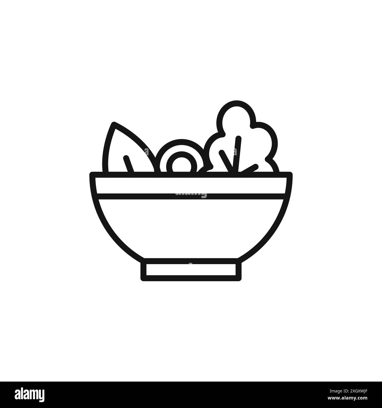 Salad icon logo sign vector outline in black and white color Stock ...