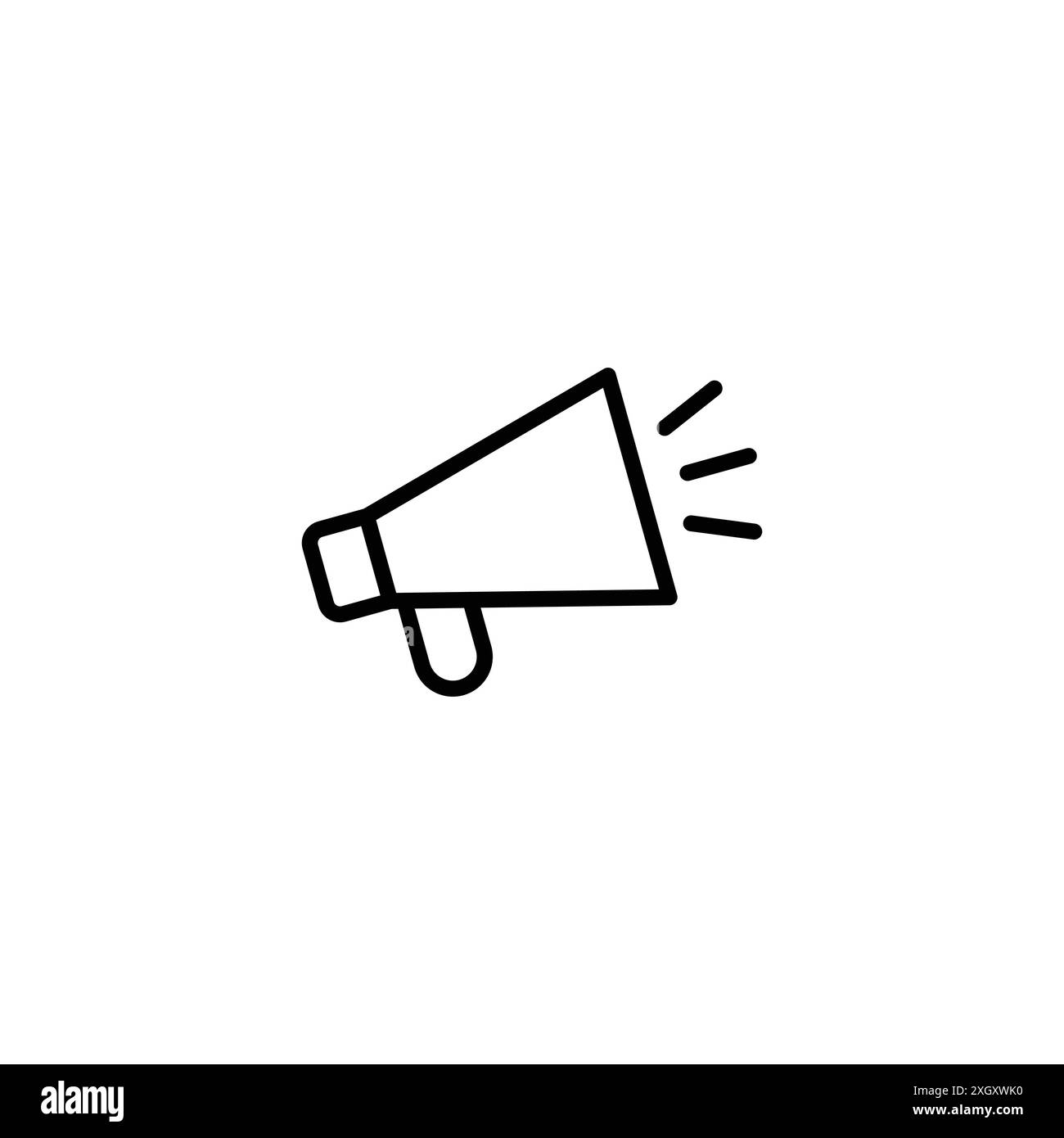 Megaphone icon logo sign vector outline in black and white color Stock ...