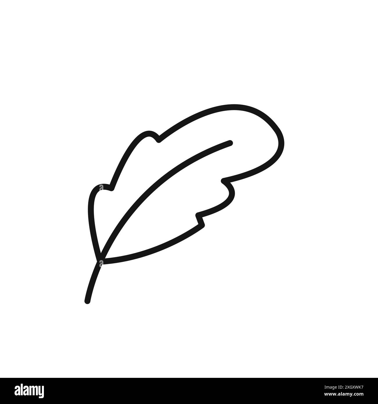 Feather icon logo sign vector outline in black and white color Stock ...