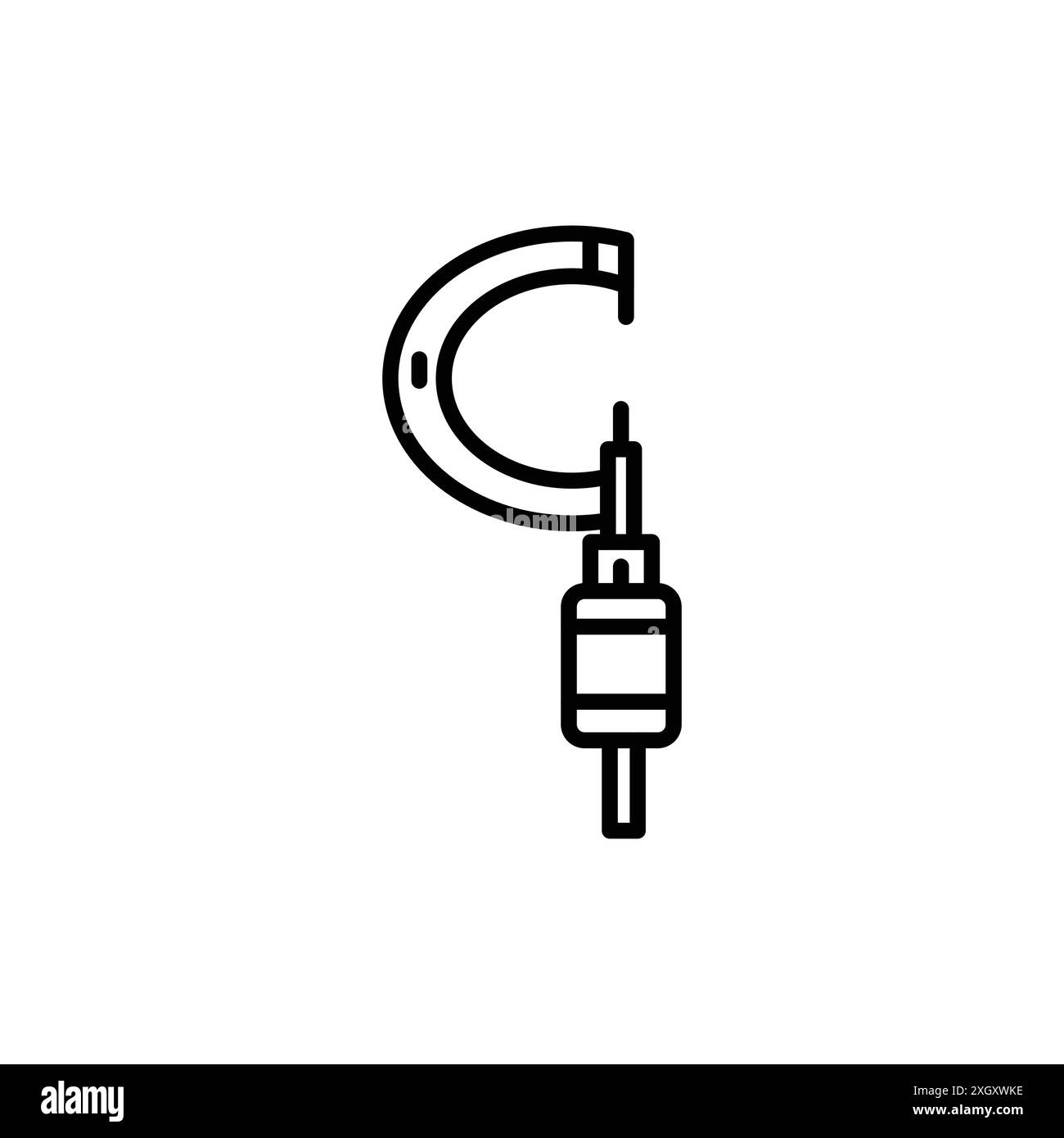 Micrometer icon logo sign vector outline in black and white color Stock ...