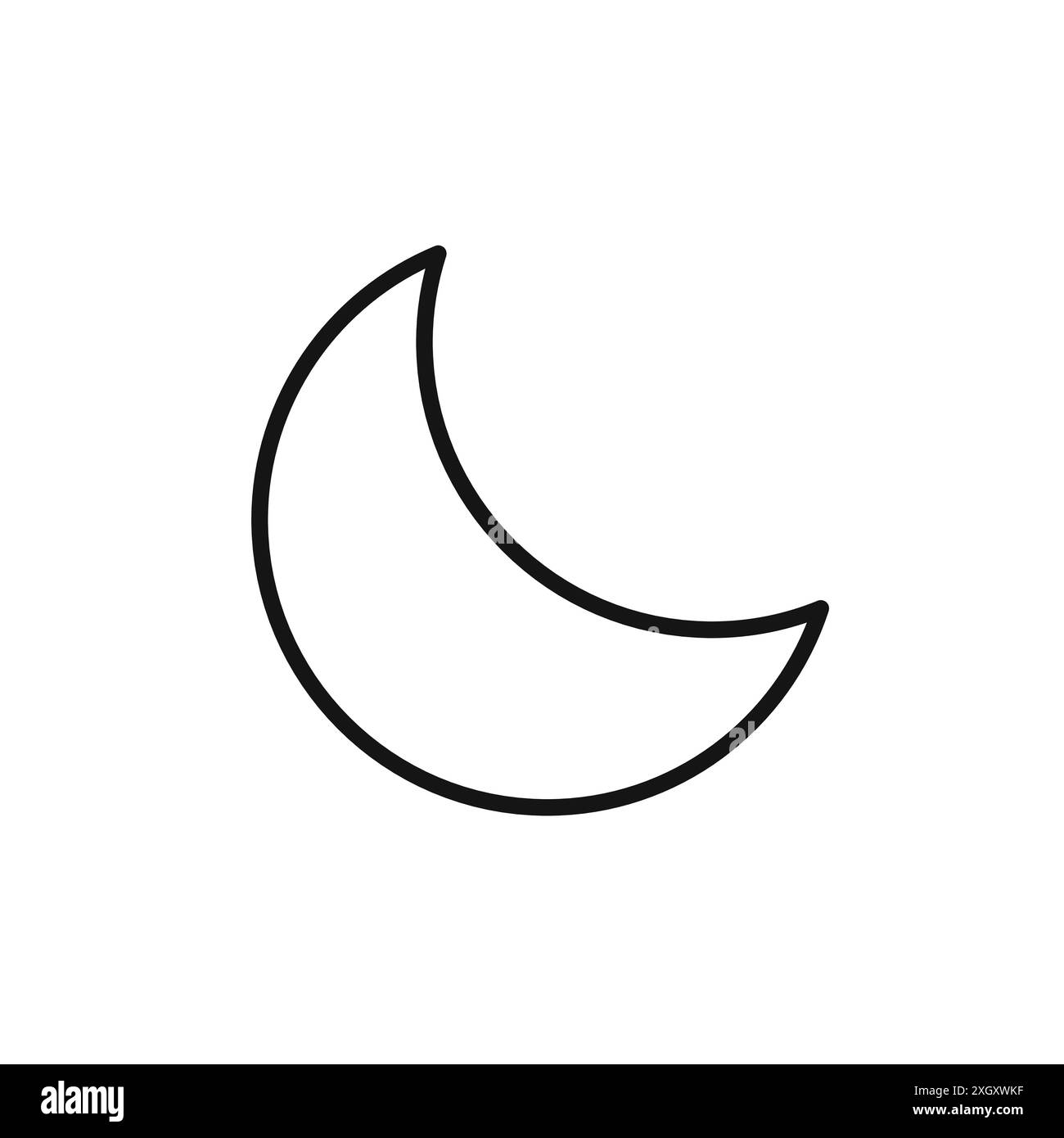 Moon icon logo sign vector outline in black and white color Stock ...