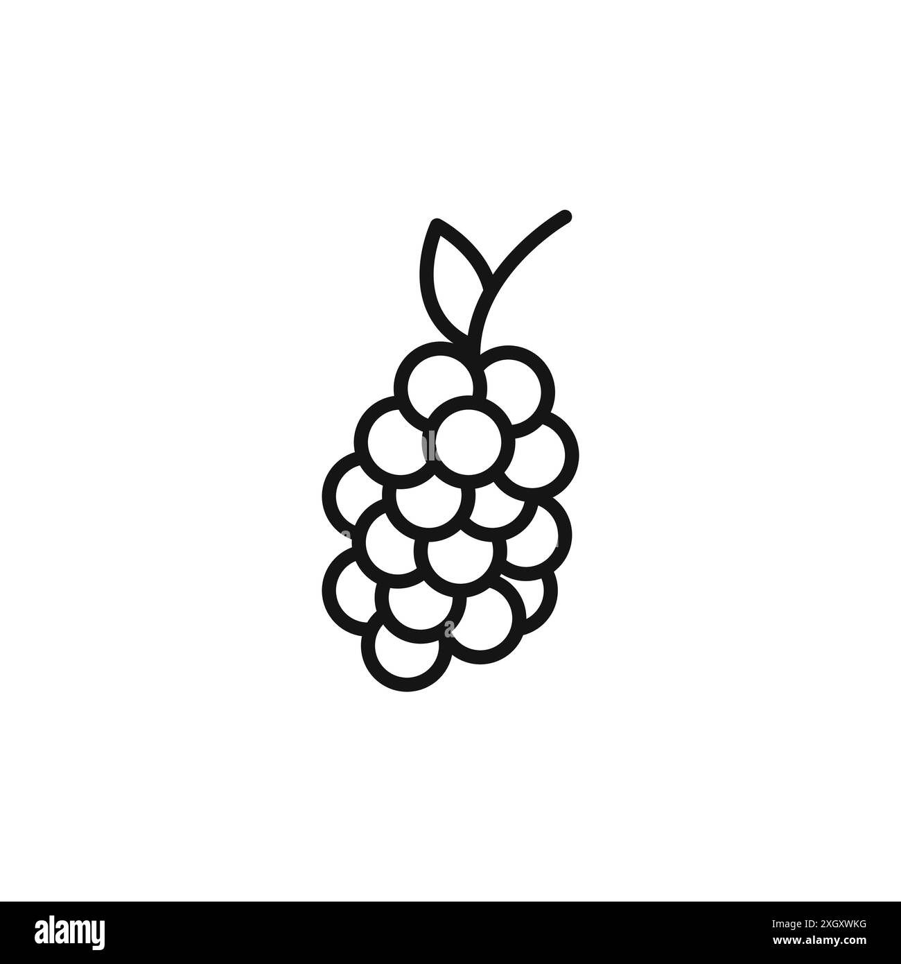 Grape icon logo sign vector outline in black and white color Stock ...