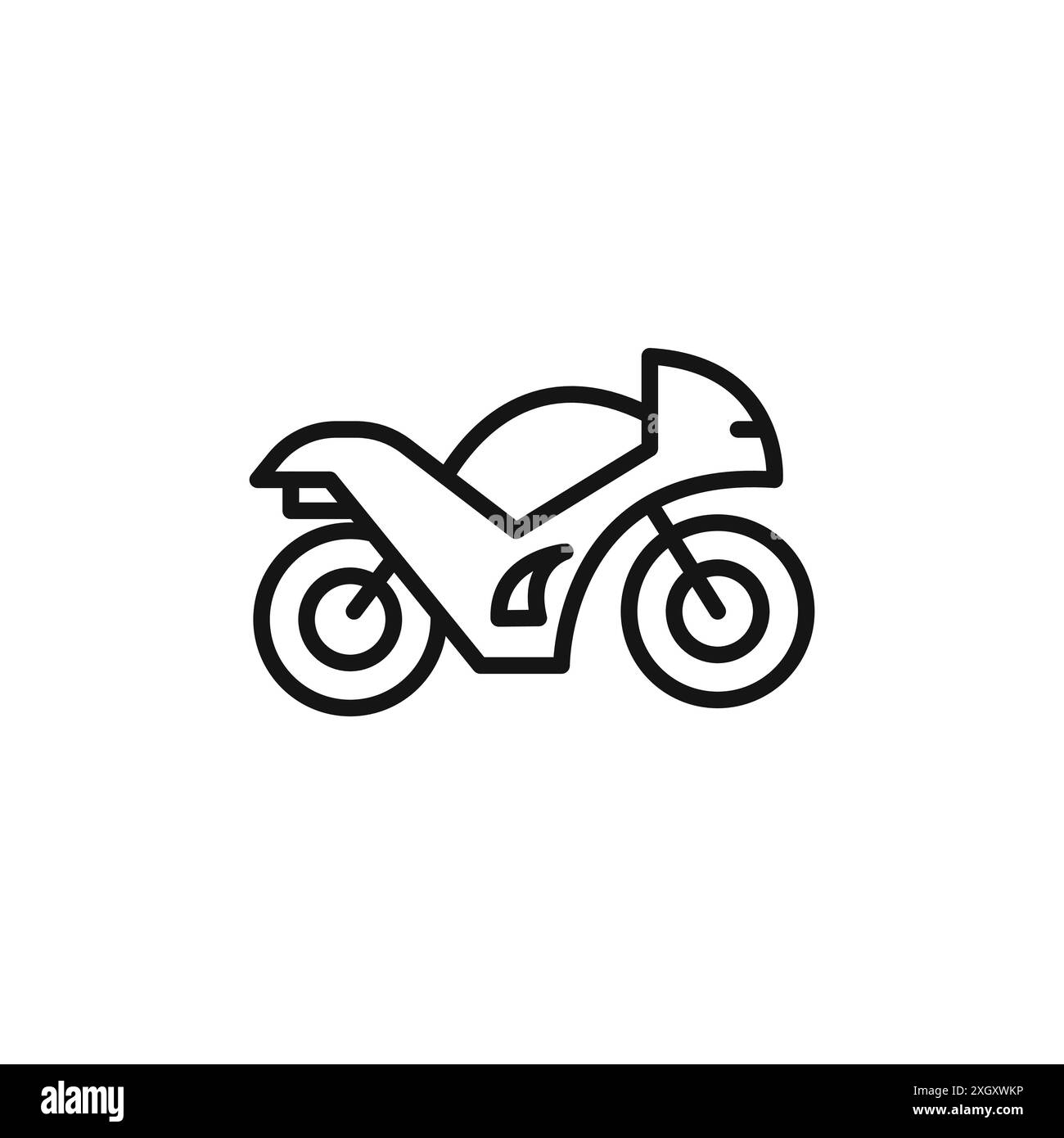 Motorcycle icon logo sign vector outline in black and white color Stock ...