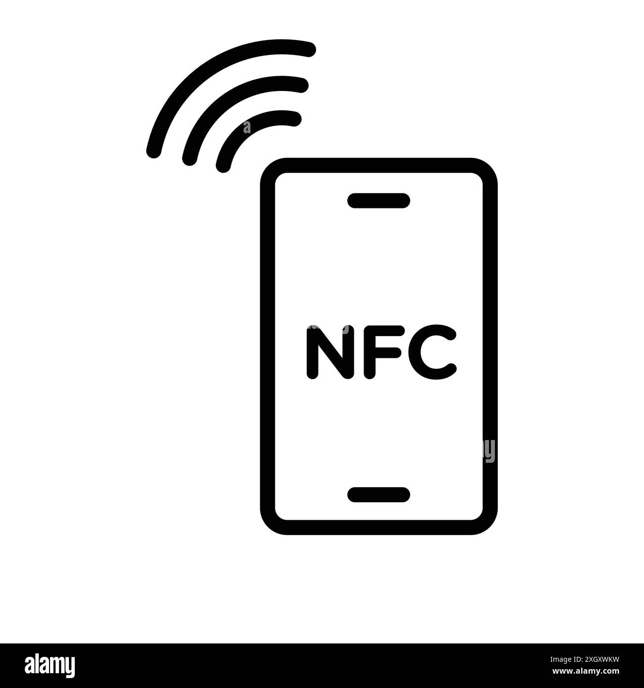 NFC communication icon logo sign vector outline in black and white color Stock Vector Image ...