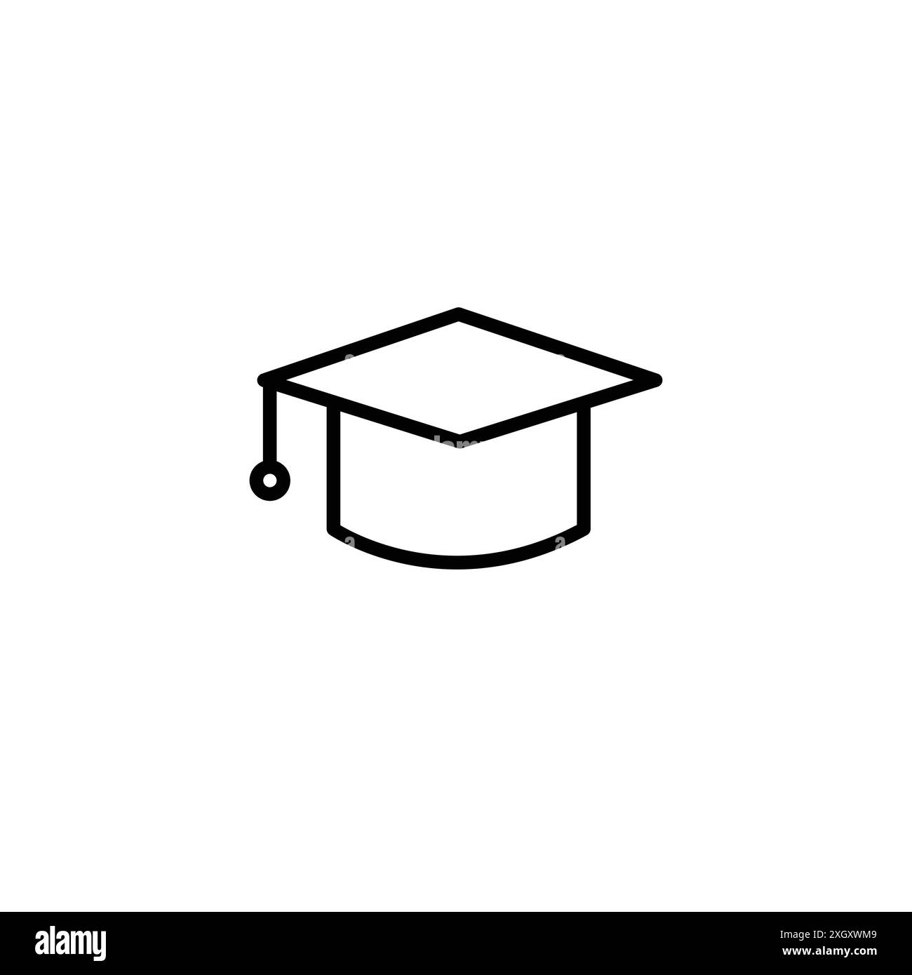 Graduation cap icon logo sign vector outline in black and white color ...