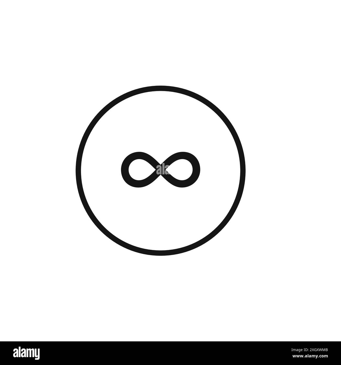 Infinity icon logo sign vector outline in black and white color Stock ...