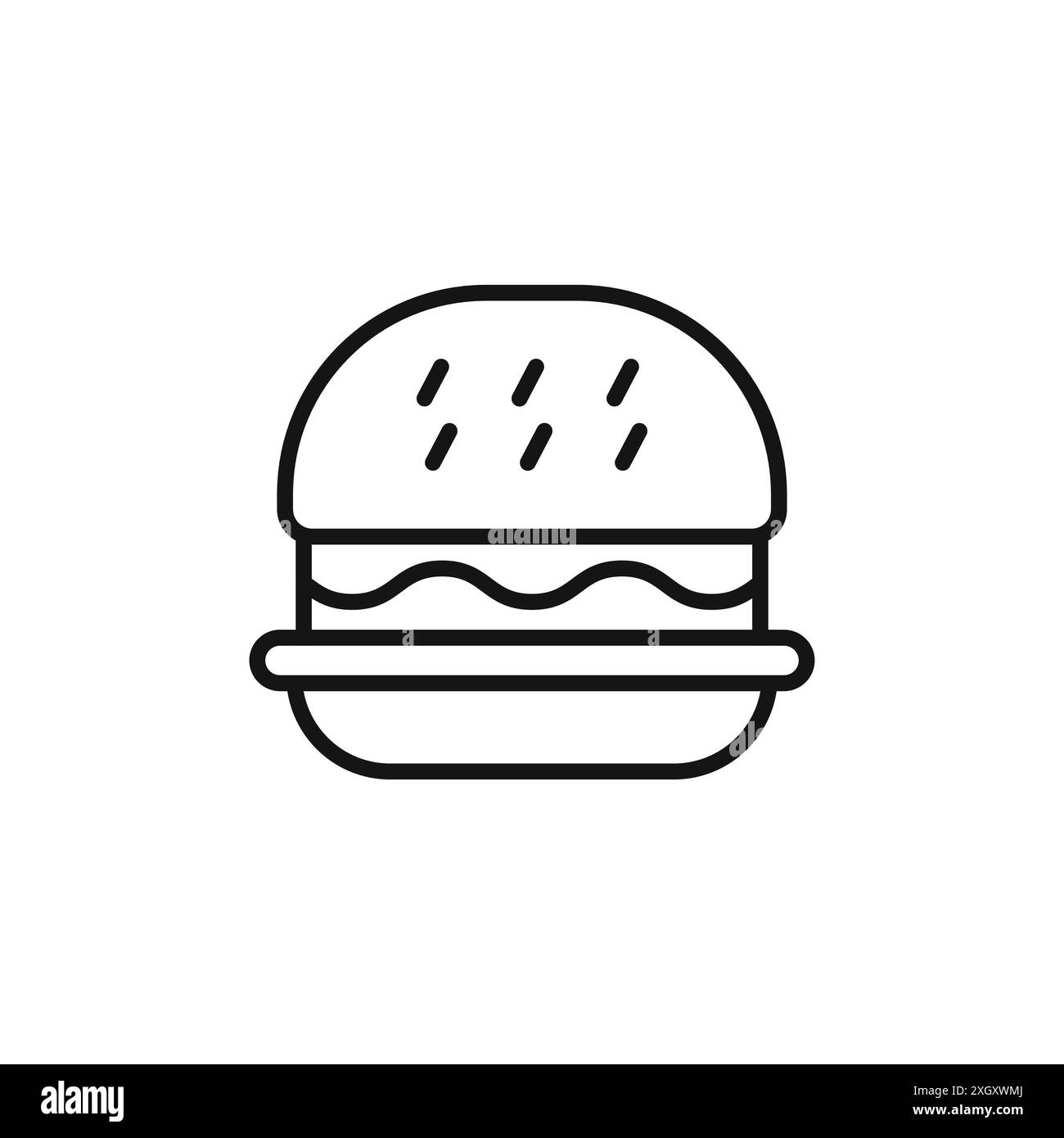 Hamburger icon logo sign vector outline in black and white color Stock ...