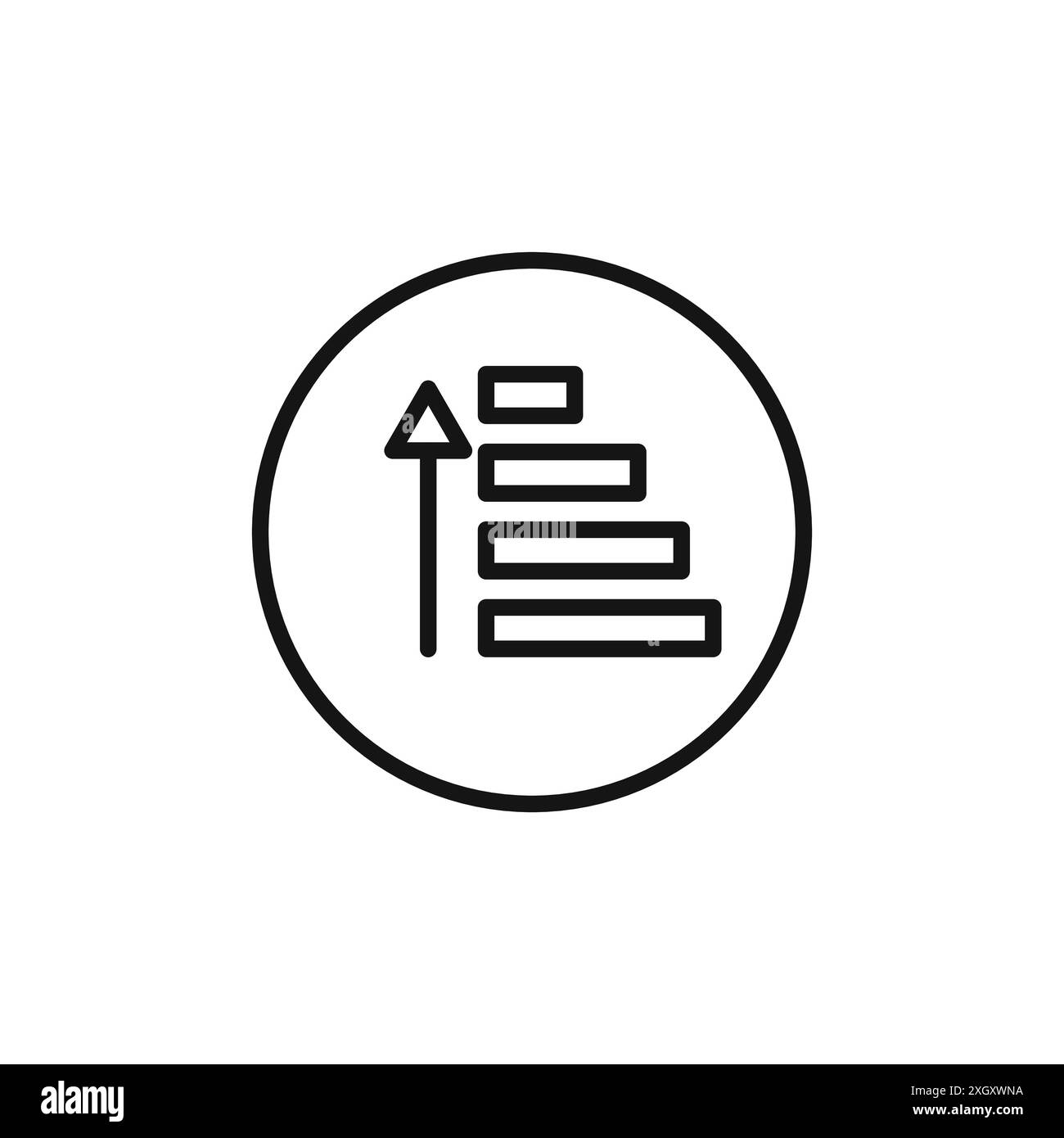 Sort amount up icon logo sign vector outline in black and white color ...